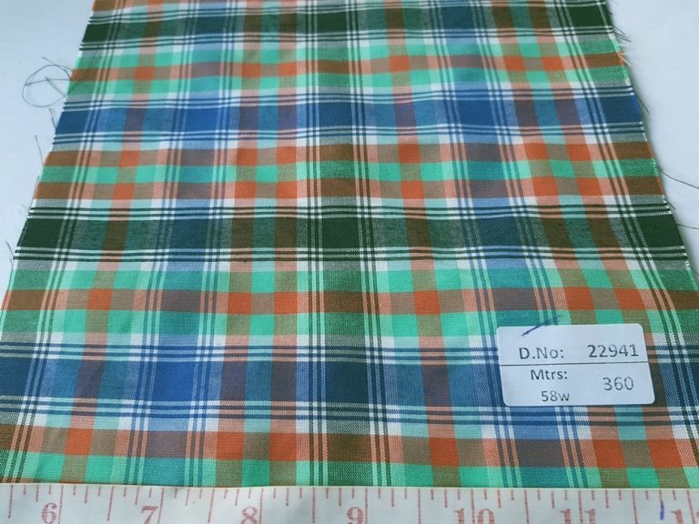 Check Fabric Also Known As Madras Plaids For Shirting And Ties.