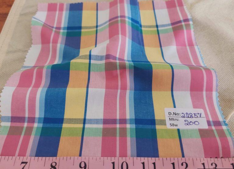 Preppy Fabric - Plaid cotton, made in India, used for preppy clothing