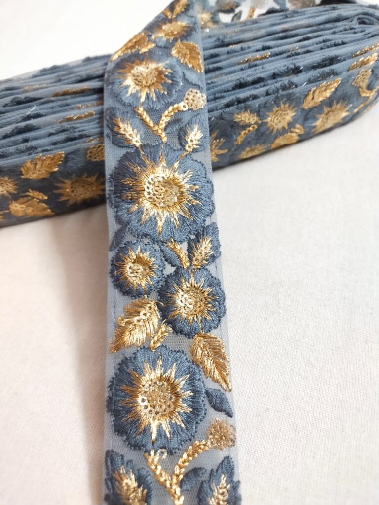 Fabric Trims or borders for dresses, couture sewing & dressmaking.