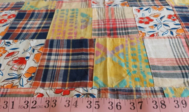 Patchwork Fabric with printed patches, plaid and motifs for kids sewing