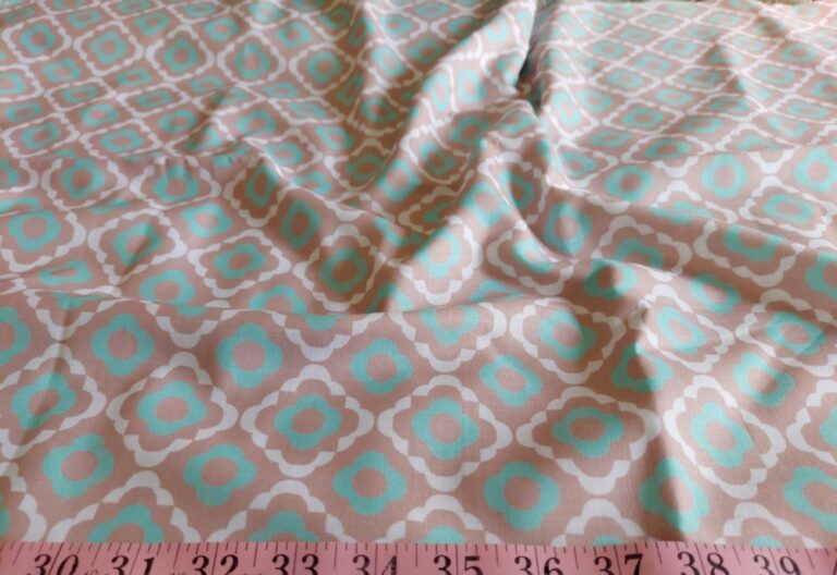 Vintage print fabric with vintage preppy motifs and mute colors