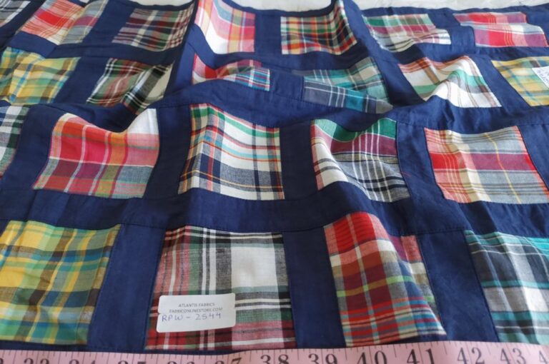 Patchwork madras fabric, with solid borders, perfect for plaid pants ...