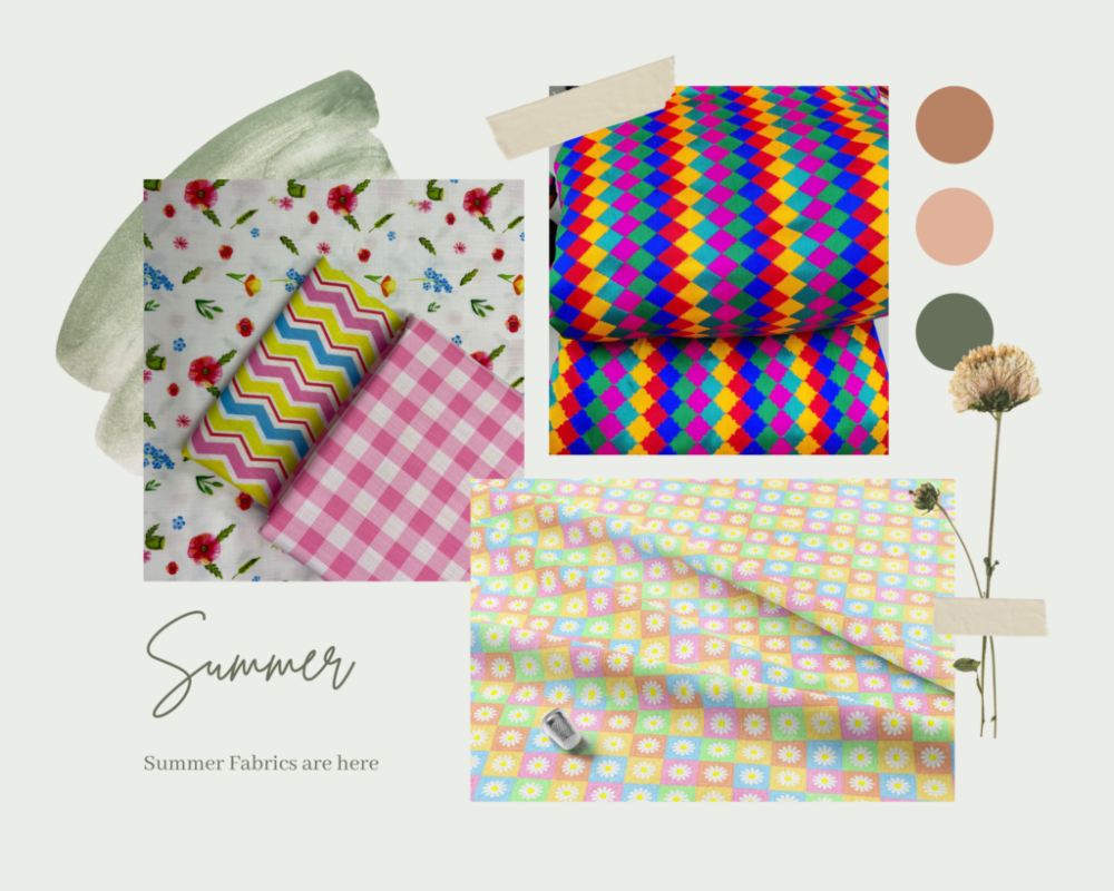 Summer Preppy Fabrics for summer sewing projects and summer crafts