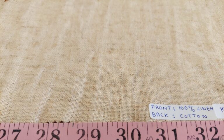 Double face reversible fabric or double cloth made of linen & cotton