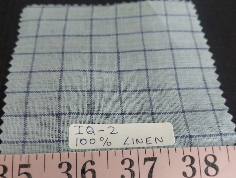 Linen Fabric - grid check for menswear & classic children's clothing