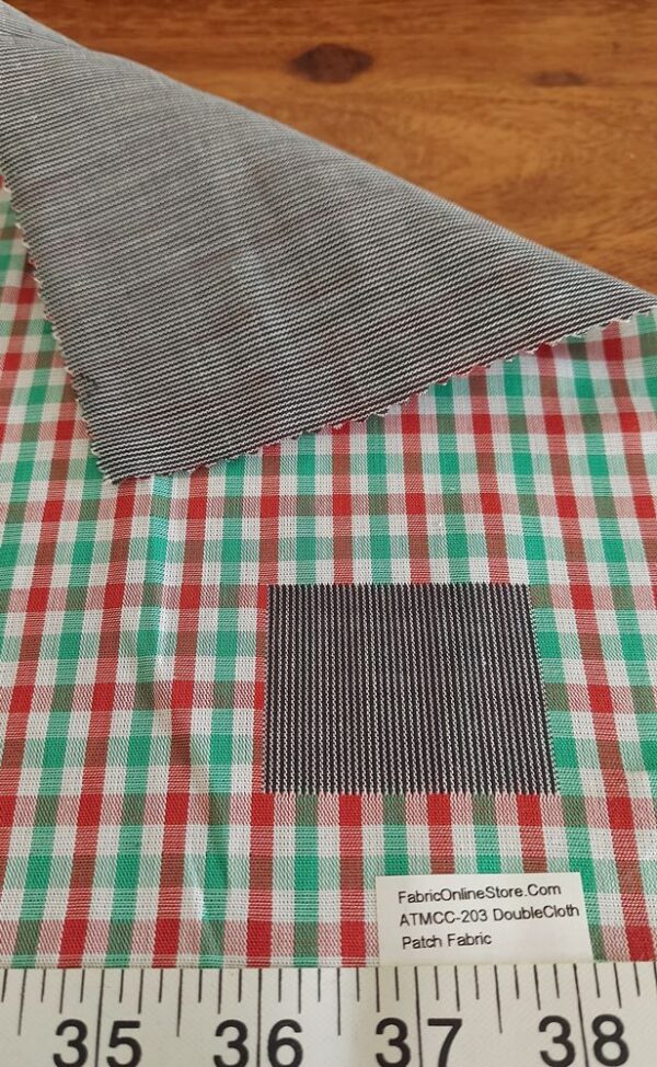 Double faced reversible Tattersall fabric for shirts, jackets