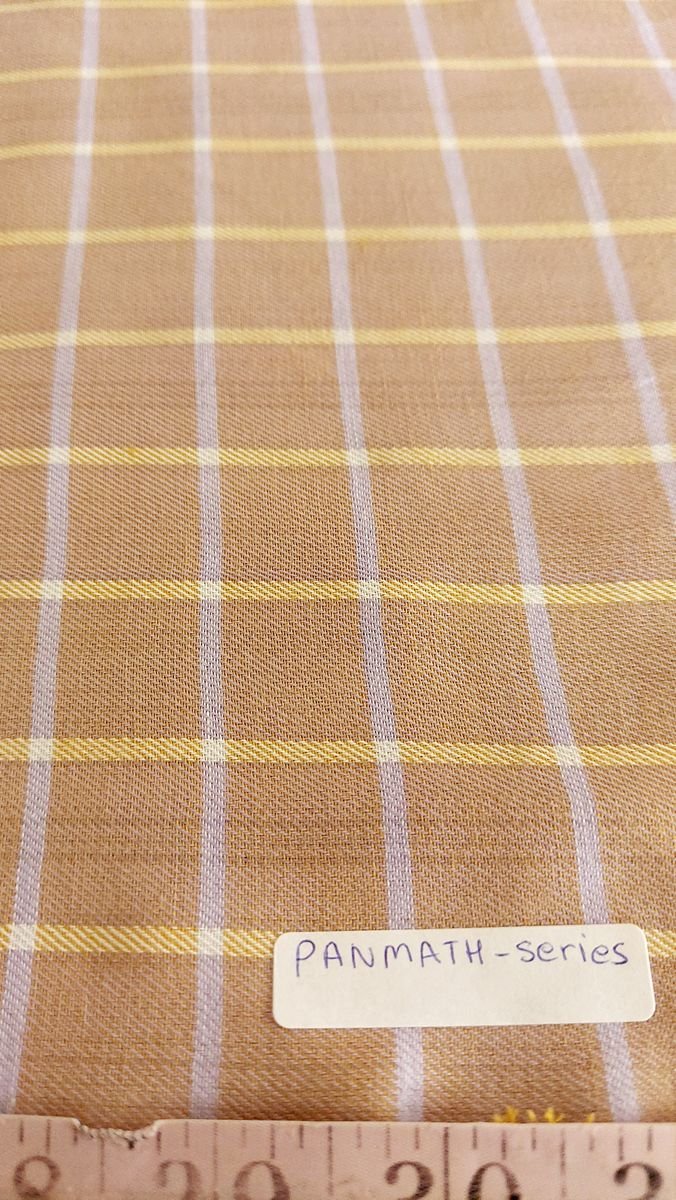 Grid check windowpane check fabric for shirts, coats, ties, bowties