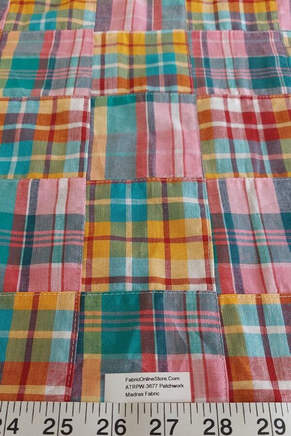 Patchwork Madras fabric for ivy style clothing, preppy menswear